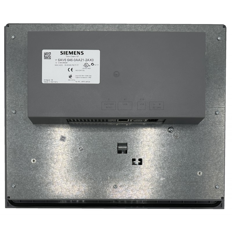 SIEMENS SIMATIC TOUCH Panel Thin Client 10" - 6Av6 646-0Aa21-2Ax0 - Neu ...